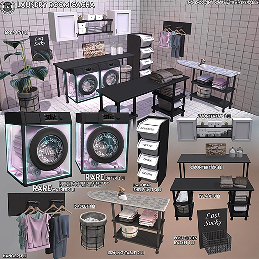 Second Life Marketplace - 05-[Since1975] Laundry Set - Cabinet